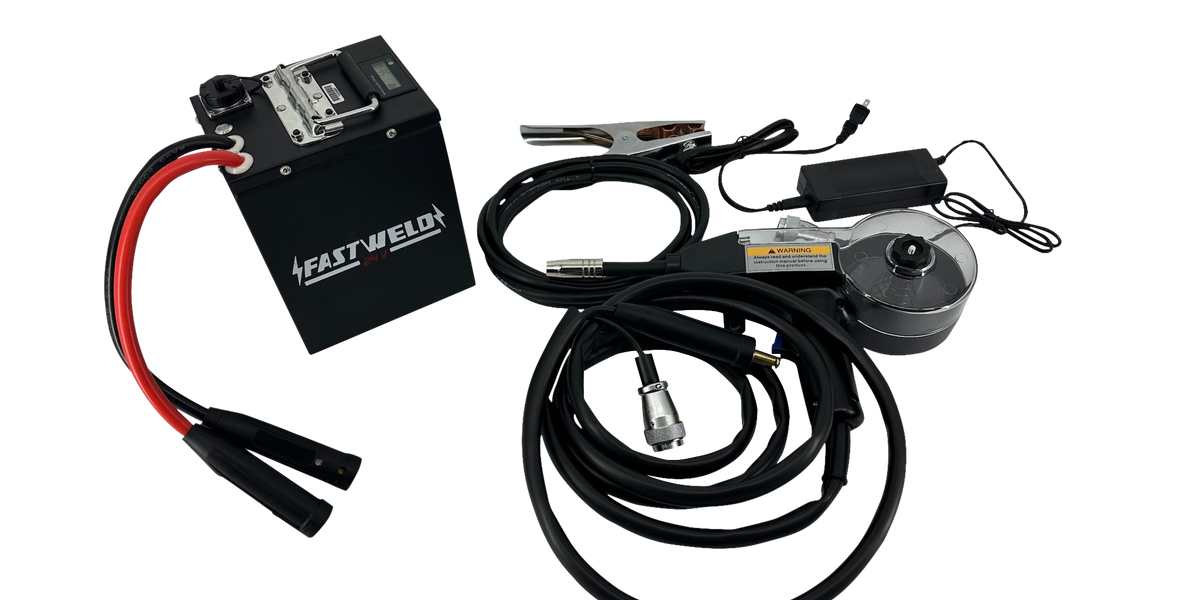FastWeld 24V Battery Powered Portable Welder Flux Cored Gasless Welder ...