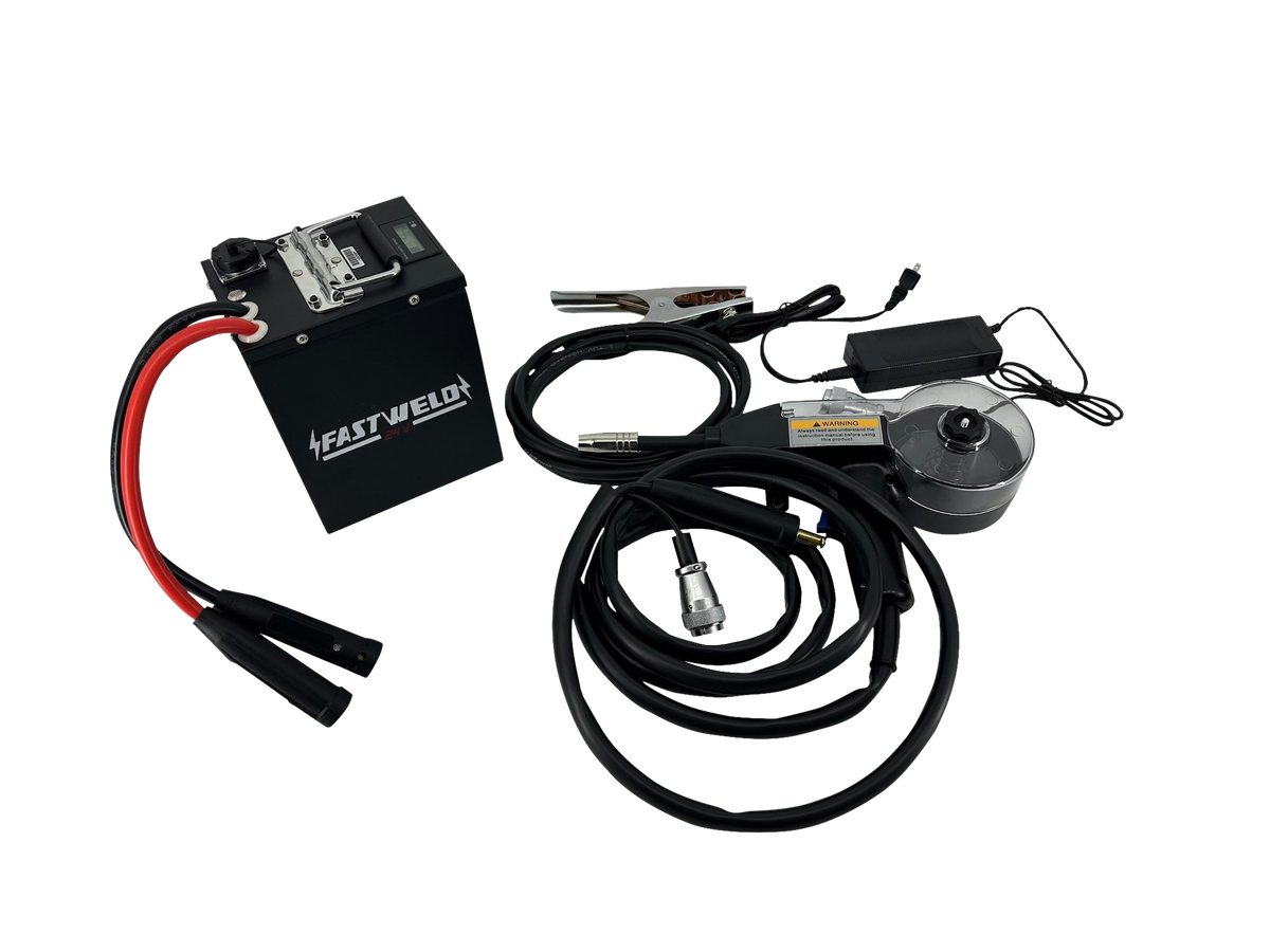 FastWeld 24V Battery Powered Portable Welder Flux Cored Gasless Welder ...